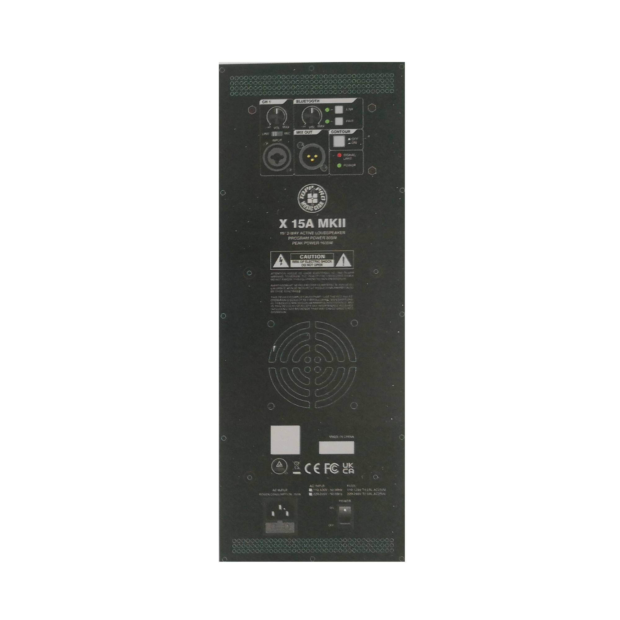 Topp Pro X 15A MKII 1600W 15" Plastic Active Loudspeaker (X15A MKII / X ...