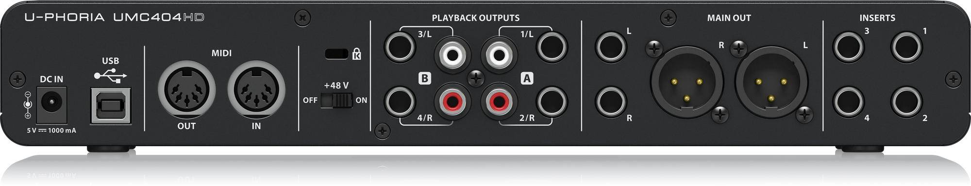 Behringer U-Phoria UMC404HD 4x4 USB Audio Interface 24-Bit/192 kHz (UMC ...