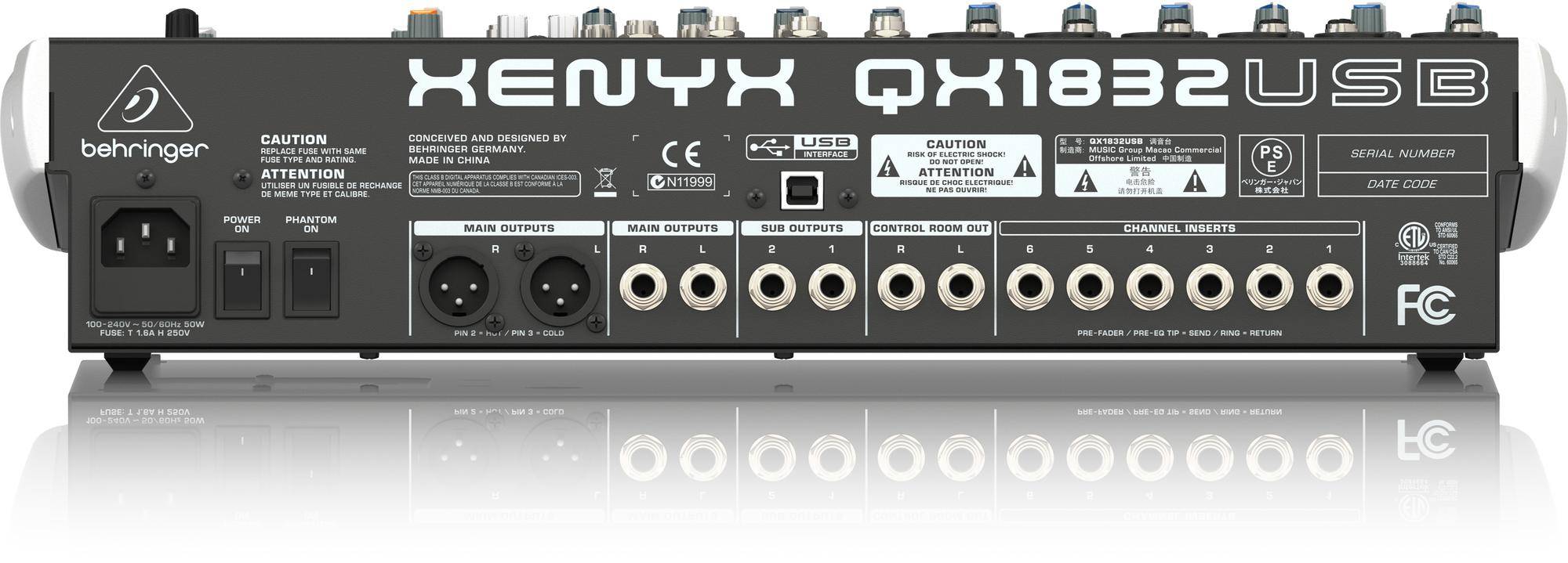 BEHRINGER XENYX QX1832USB Premium 18-Input 3/2-Bus Mixer with ...