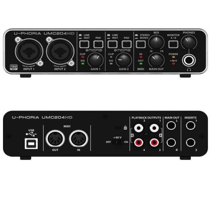 Behringer U-Phoria UMC204HD 2x4 USB 2.0 Audio Interface 24-bit/192kHz ...