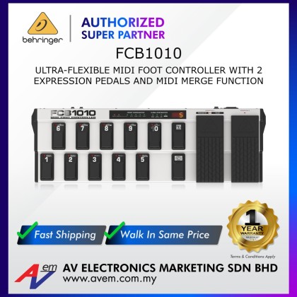 BEHRINGER FCB1010 Ultra-Flexible MIDI Foot Controller with 2 Expression ...