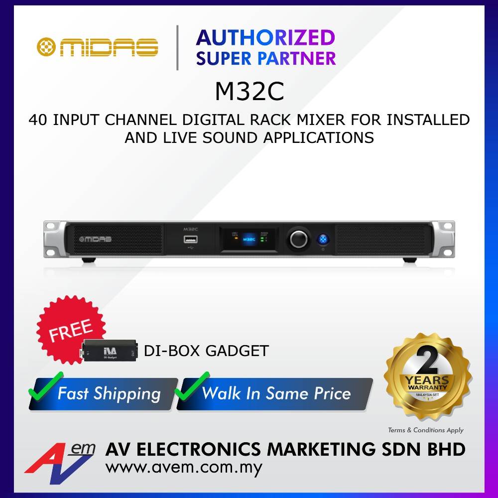 MIDAS M32C Digital Rack Mixer for Installed and Live Sound Applications ...