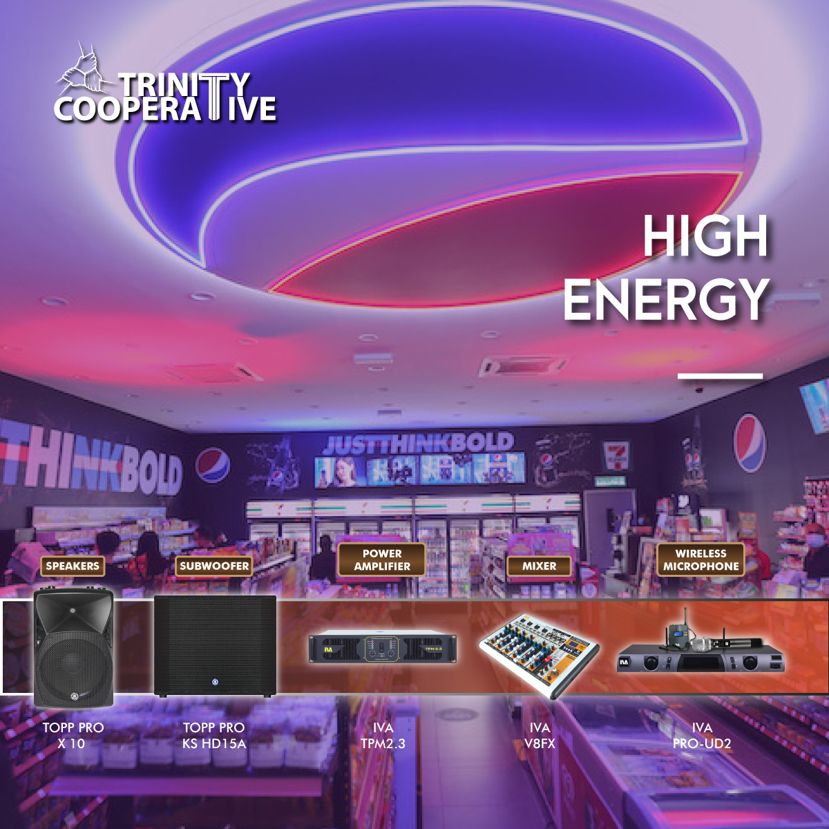 HIGH ENERGY PA Sound System for Retail Outlets - Topp Pro X 10, KS ...