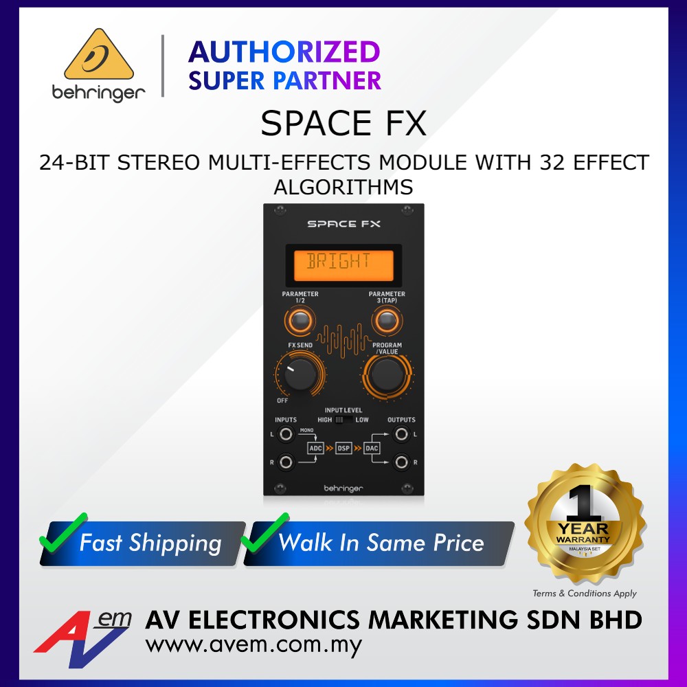 BEHRINGER SPACE FX 24-bit Stereo Multi-Effects Engine Module