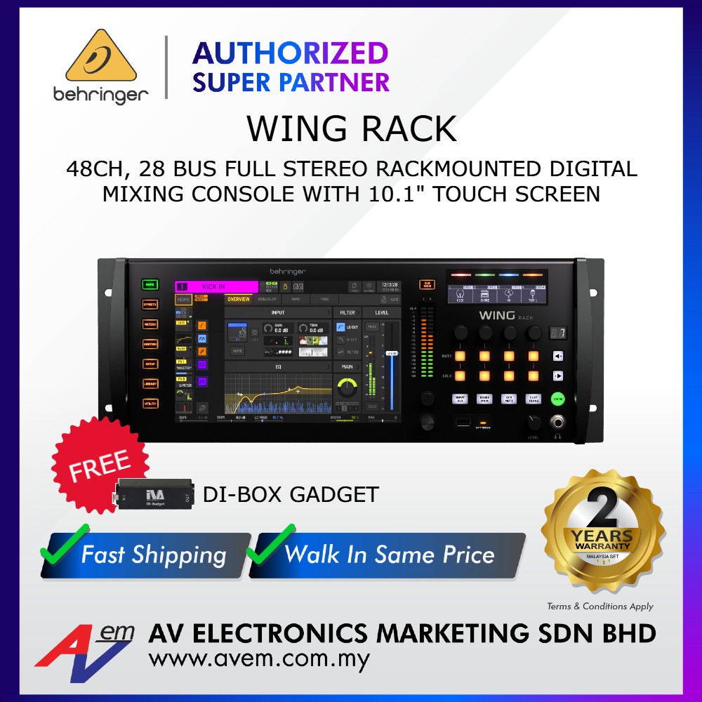 BEHRINGER WING Rack 48-Stereo Channel, 28-Bus Digital Mixer with 24 ...