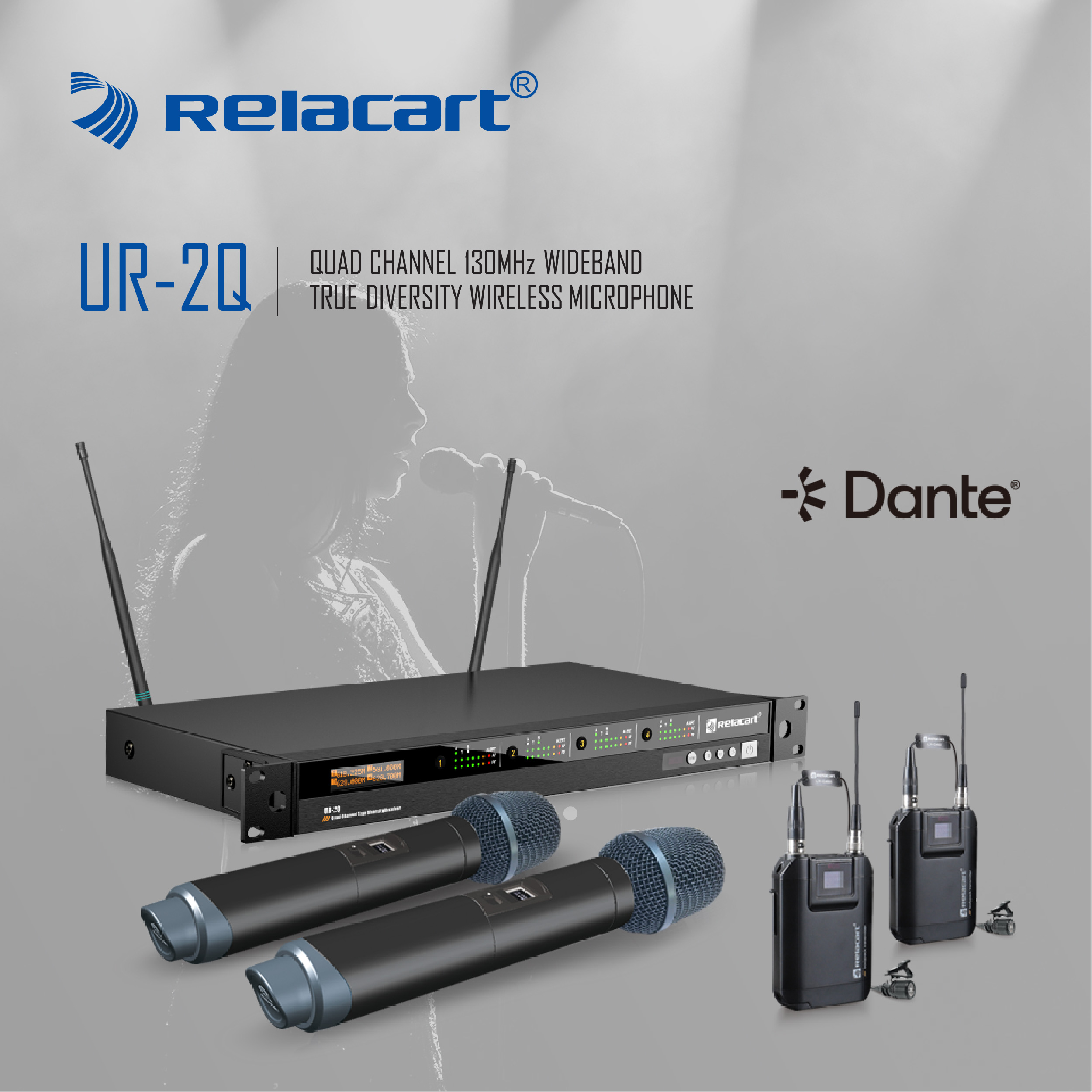 Relacart UR-2Q Quad-Channel Wireless Microphone (Receiver Only)