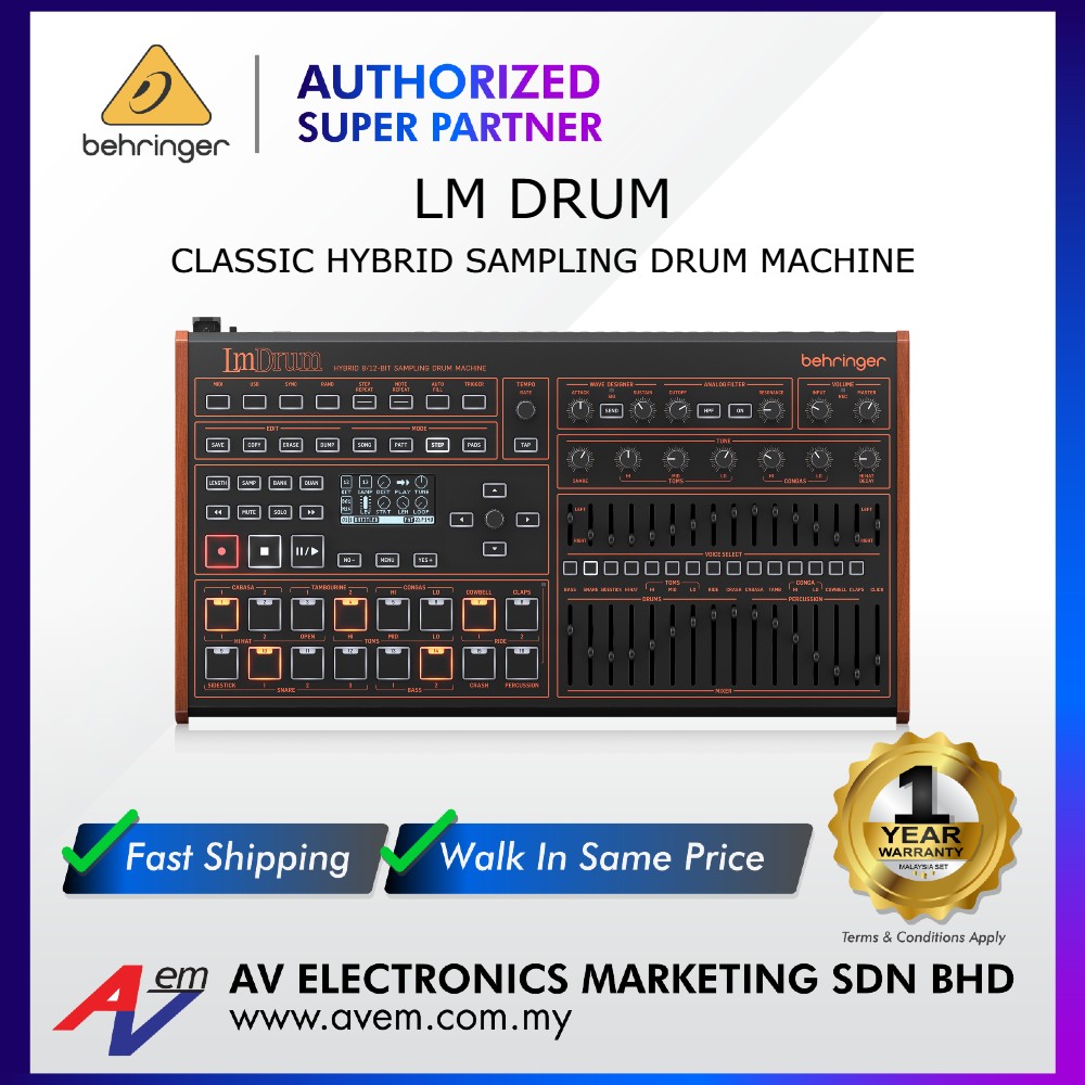 Behringer LM DRUM Classic Hybrid Sampling Drum Machine with 109 Drum ...