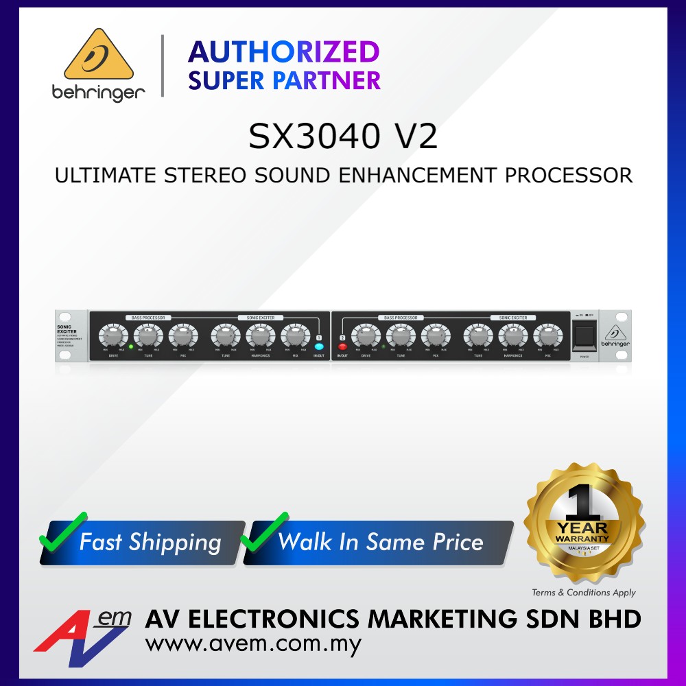 BEHRINGER SONIC EXCITER SX3040 V2 Ultimate Stereo Sound Enhancement ...