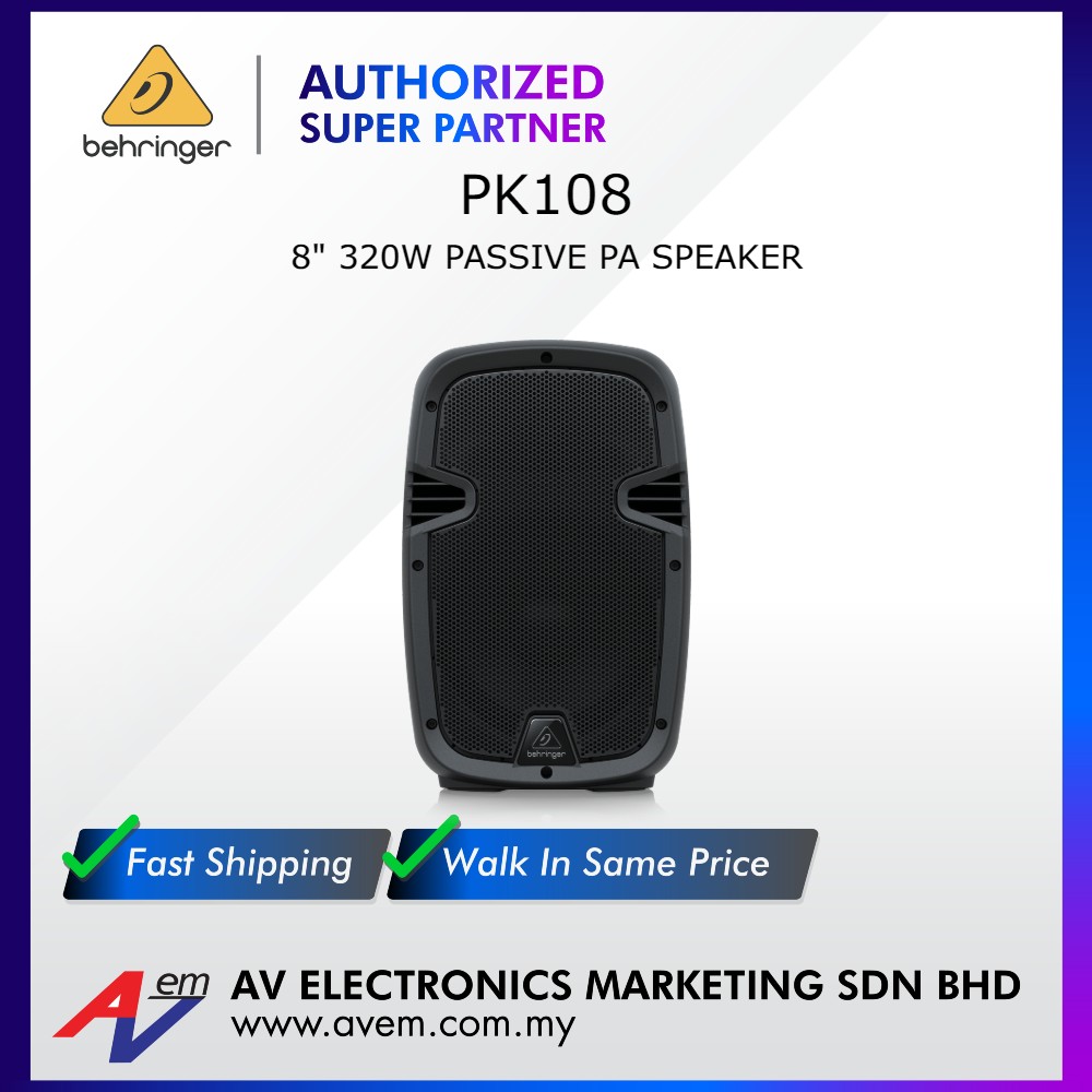 BEHRINGER PK108 Passive 350-Watt 8" PA Speaker System